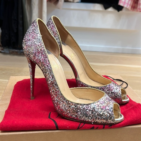 Christian Louboutin | Shoes | Christian Louboutin Demi You 0 Glitter ...